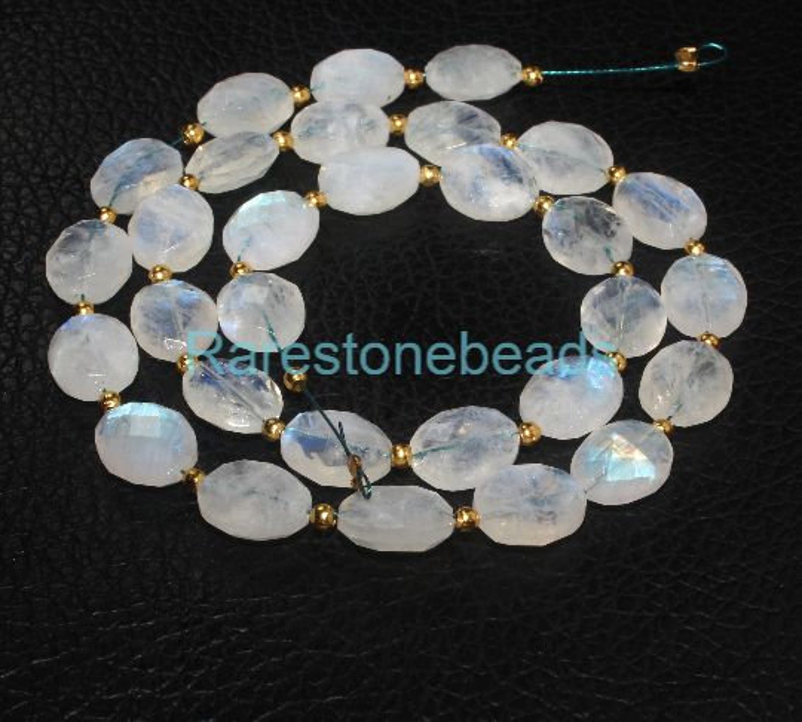 20 Pieces Natural Rainbow Moon Stone Beads, Faceted Beads, Drilled ...
