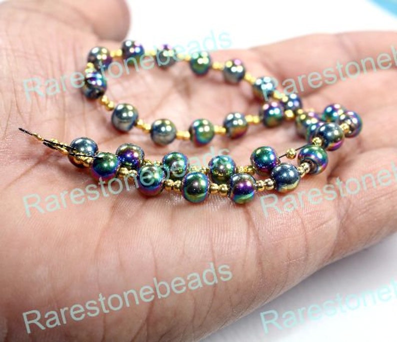 20 Pieces Coated Titanium Beads, Smooth Gemstone Beads, Coated Smooth ...