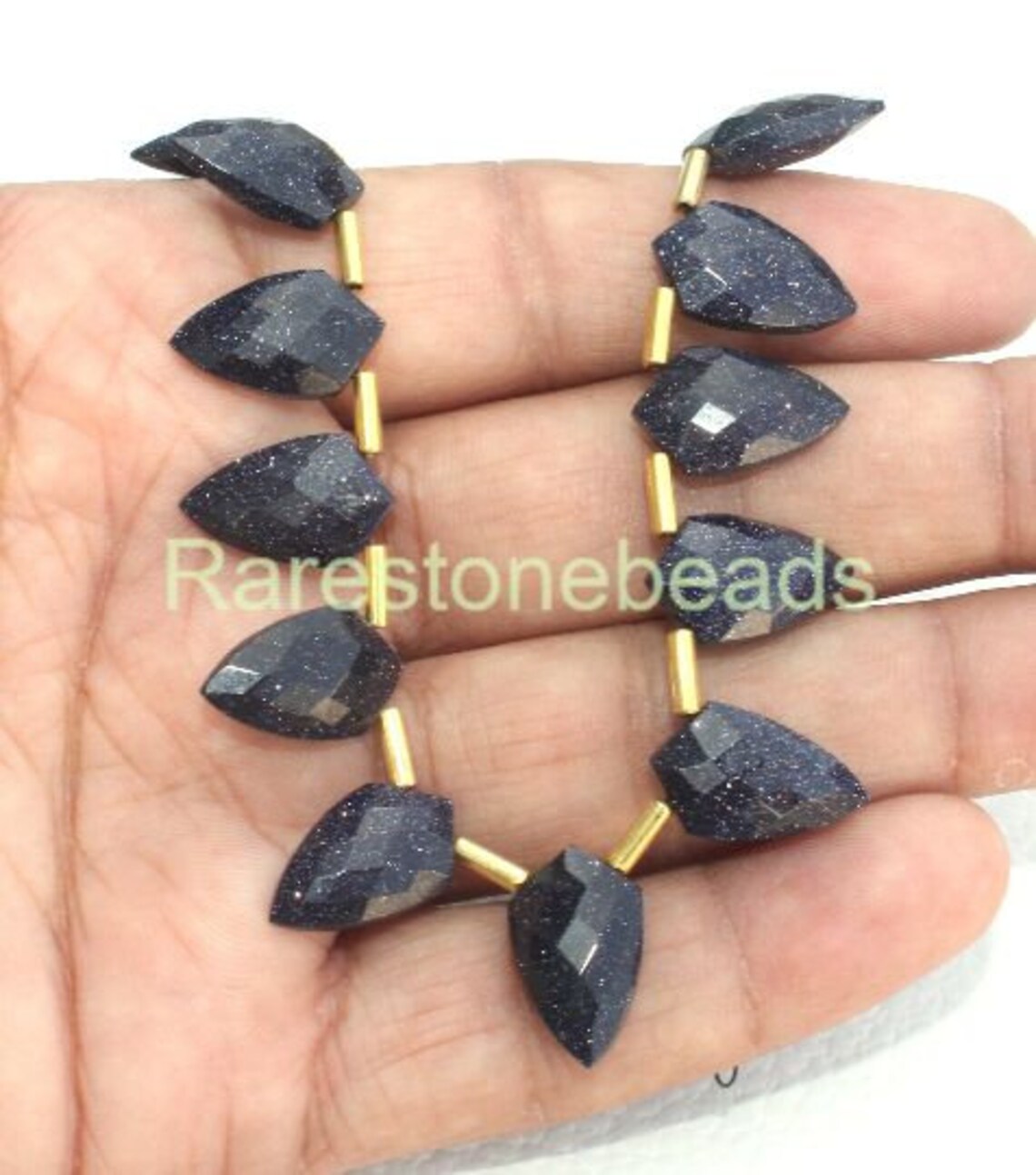 10 Pieces Blue Sun Stone Gemstone Drilled Gemstone Beads - Etsy