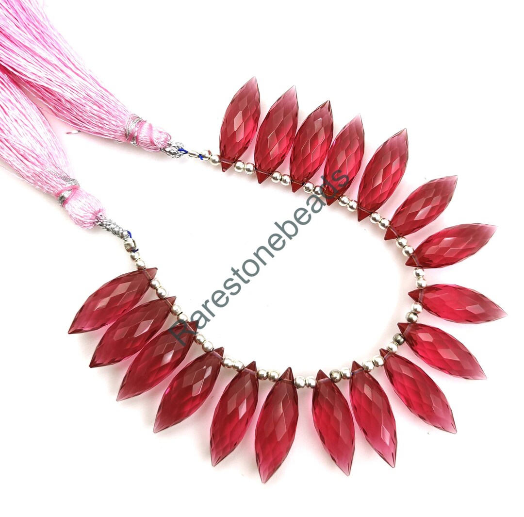 Ruby Lite Teardrop, 10 Pieces, Ruby Lite Drilled Beads, Micro Faceted ...