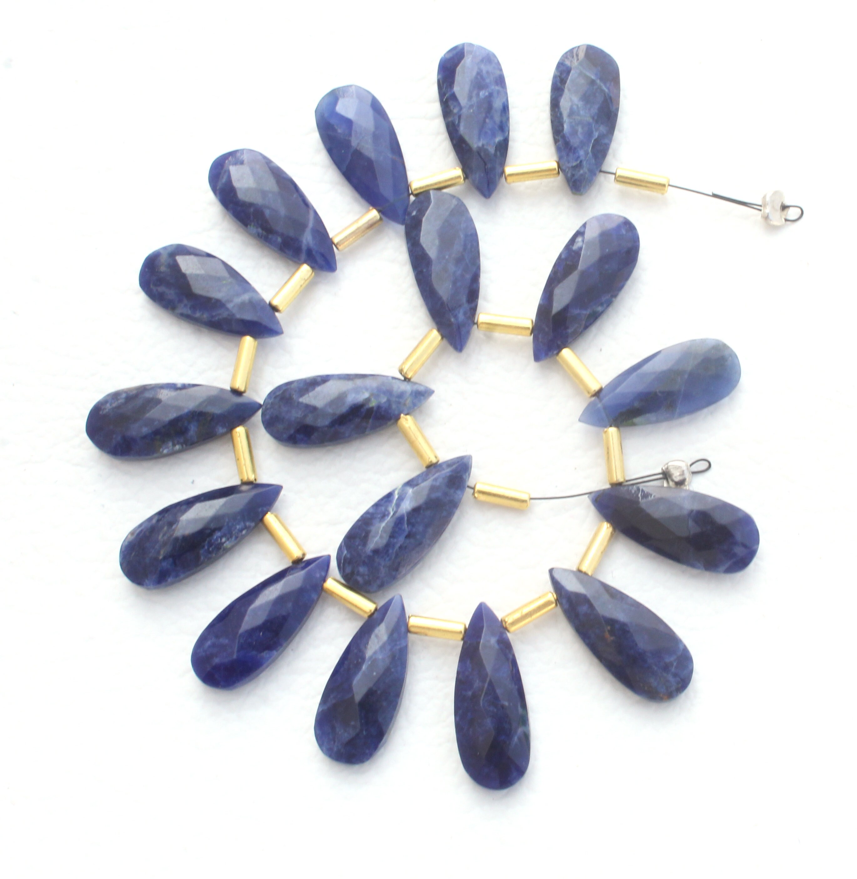 10 pieces natural sodalite faceted gemstone natural gems | Etsy