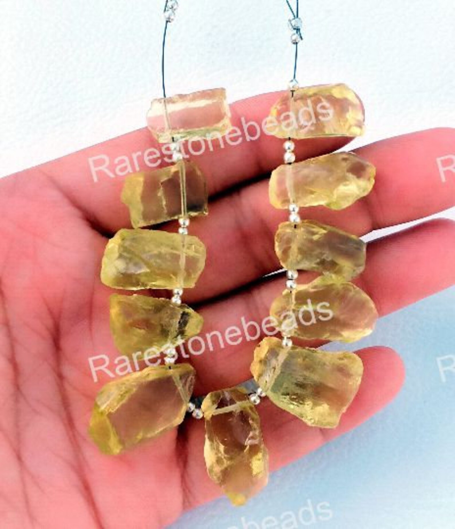 10 Pieces Natural Lemon Quartz Gemstone Raw Drilled Rough - Etsy