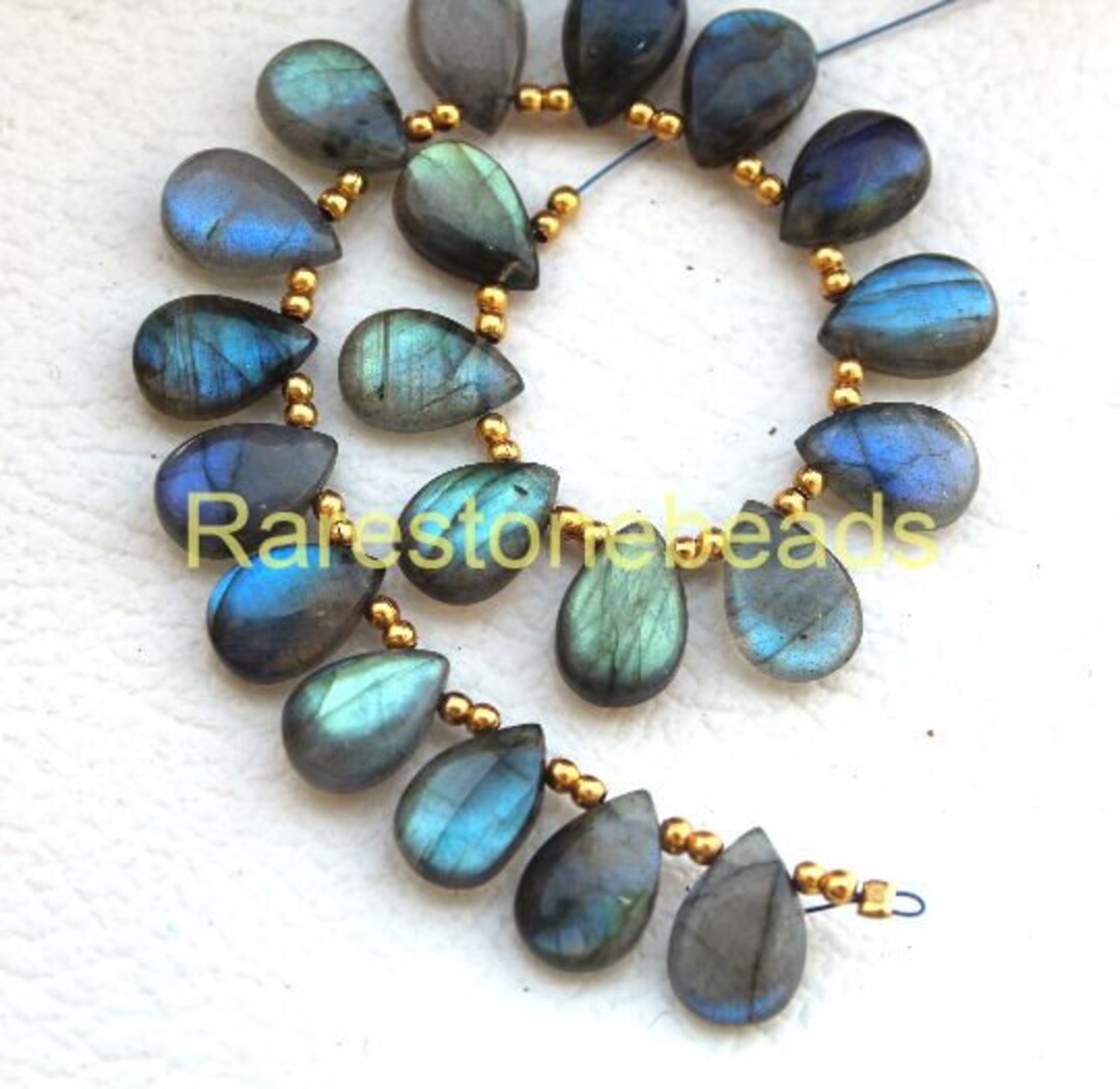 10 Pieces Natural Multi Flashy Labradorite Gemstone, Top Drilled ...