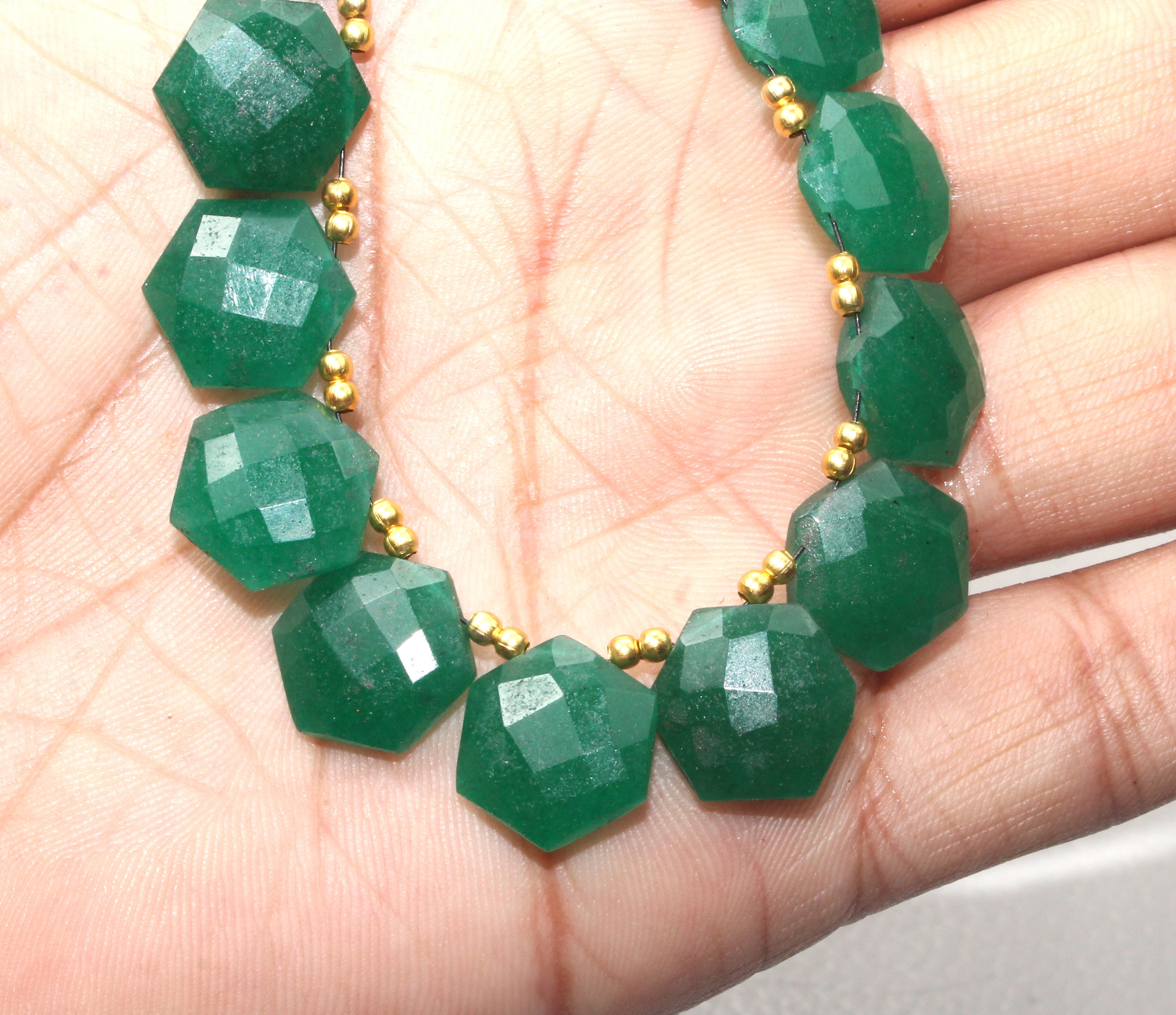 10 pieces Natural dyed emerald quartz gemstone hexagon shape | Etsy