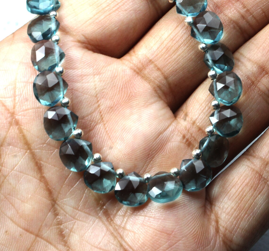 10 pieces london blue quartz gemstone drilled gemstone blue | Etsy