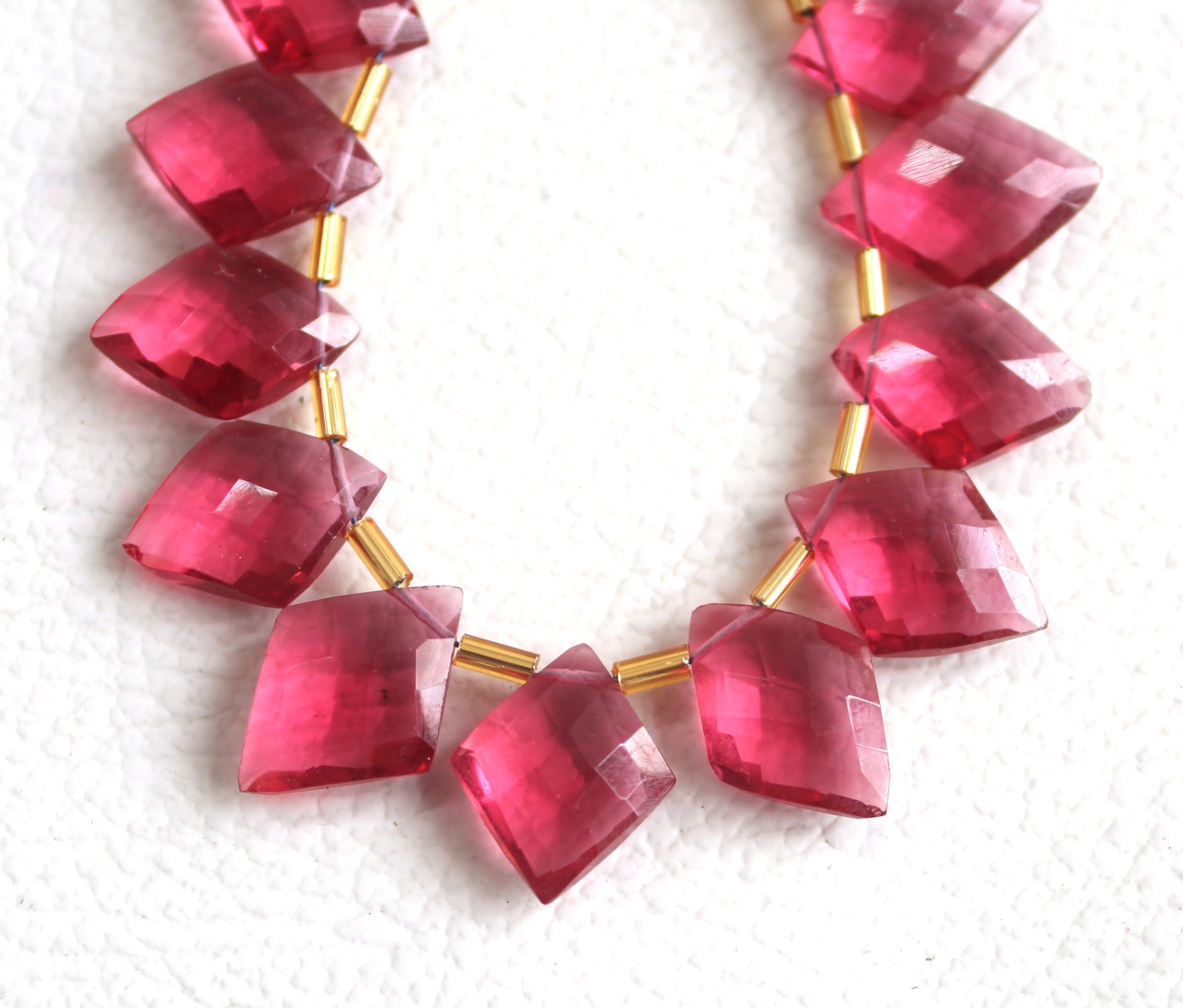 10 Pieces Ruby Lite quartz drilled gemstone Top drill stone | Etsy