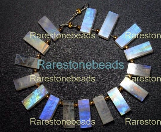 Natural Rainbow Moon Stone 10 Pieces Both Side Flat - Etsy