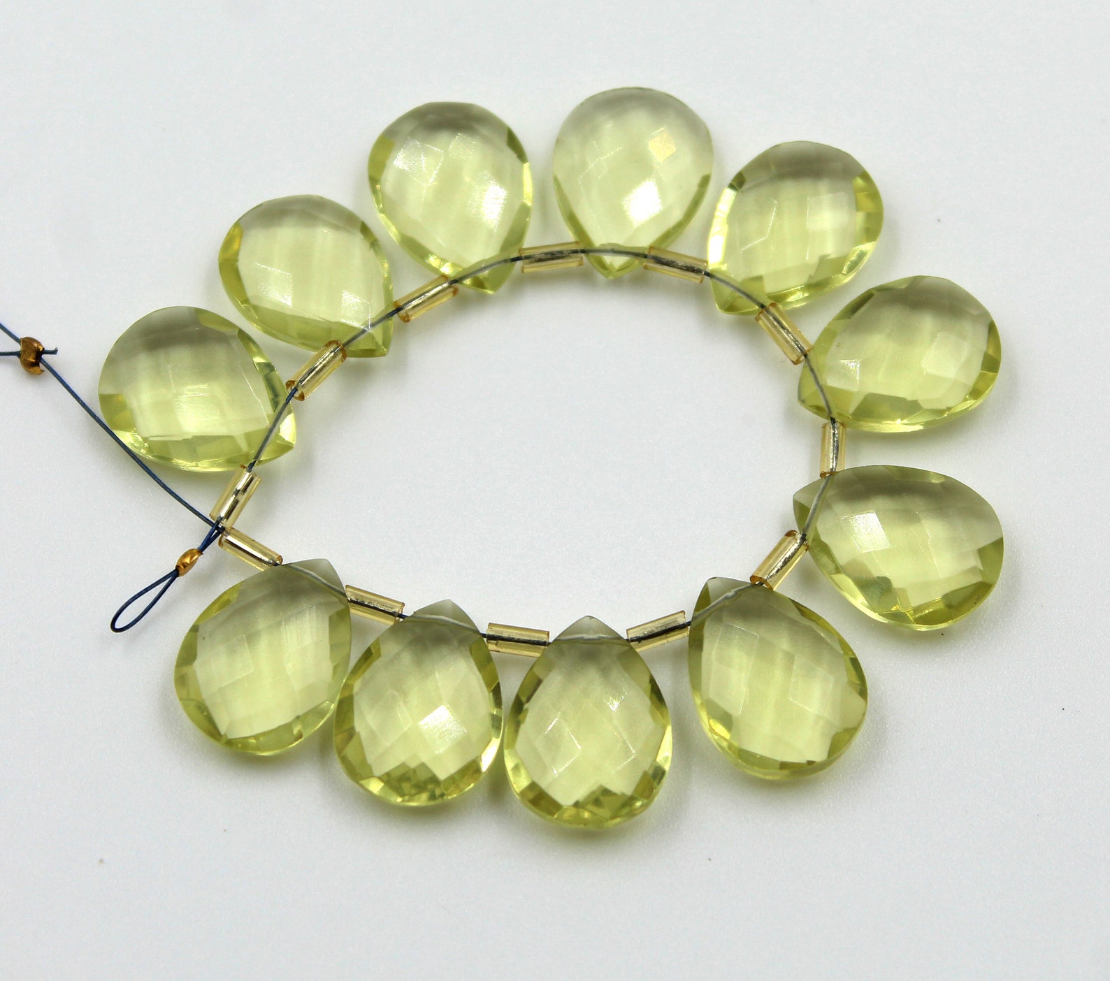 10 Pieces Lemon Quartz Gemstone Top Drilled Gemstone High | Etsy