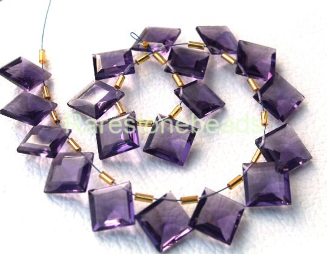 10 Pieces Amethyst Quartz Gemstone, Hydro Gemstone Jewelry, Square ...