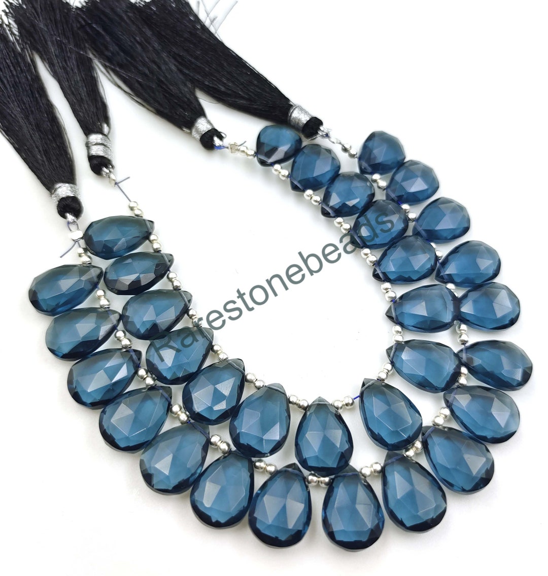 London Blue Topaz, 12 Pieces, Blue Topaz Glass, Faceted Topaz Beads ...