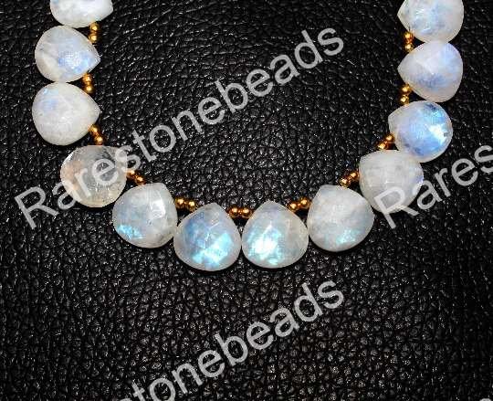 10 Pieces Natural Rainbow Moon Stone Drilled Moon Stone Moon - Etsy