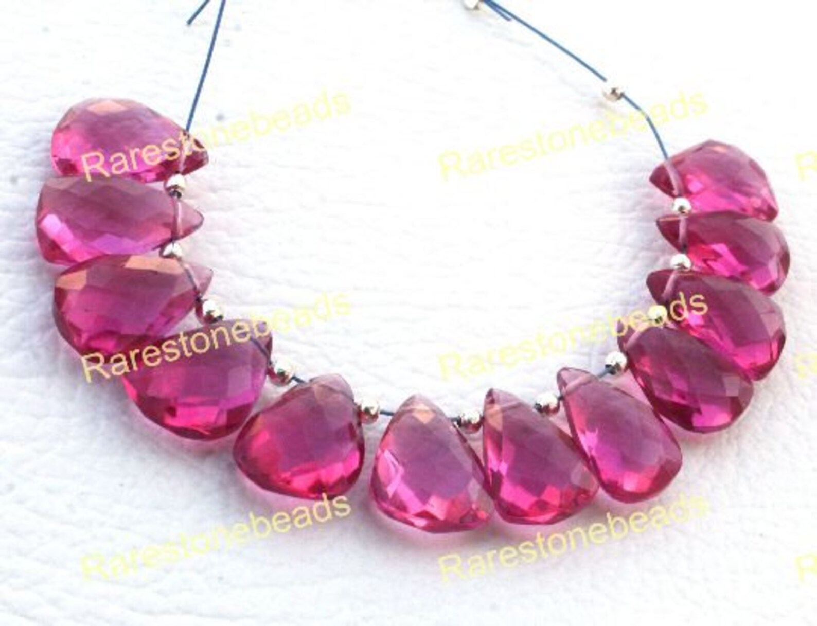 10 Pieces Ruby Lite Quartz Drilled Gemstone Top Drill Stone - Etsy