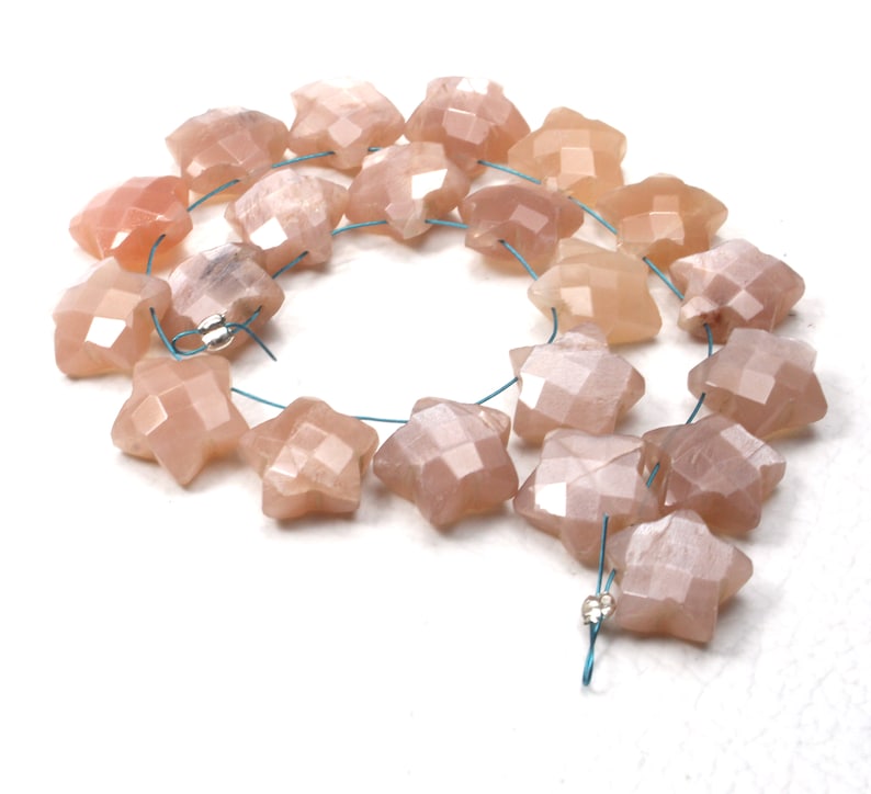 10 pieces natural peach moon stone drilled gemstone natural | Etsy