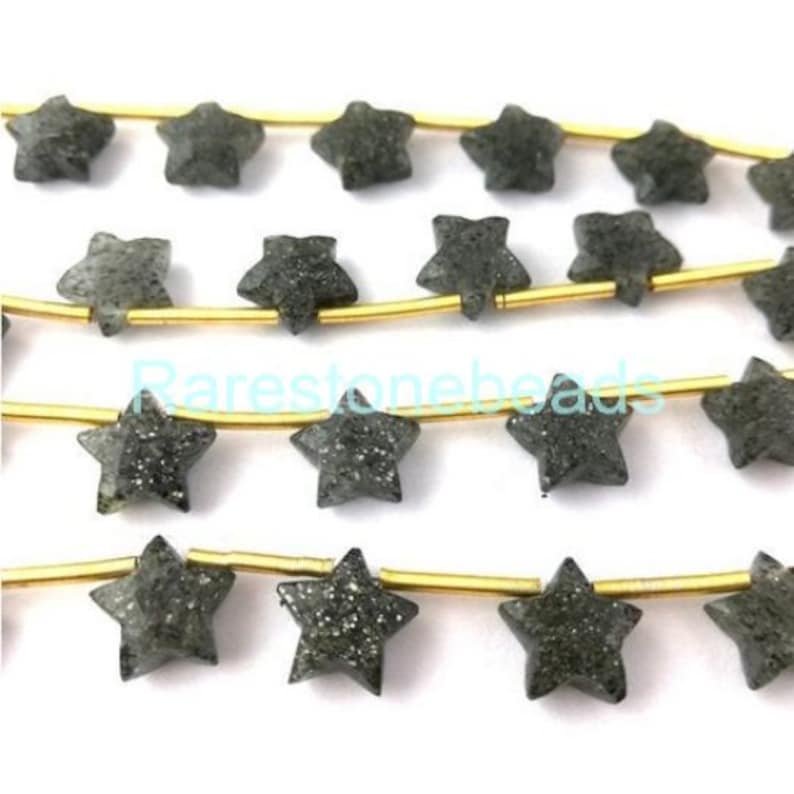 10 Pieces Natural Black Sun Stone Gemstone, Star Shape Stone, Carving ...