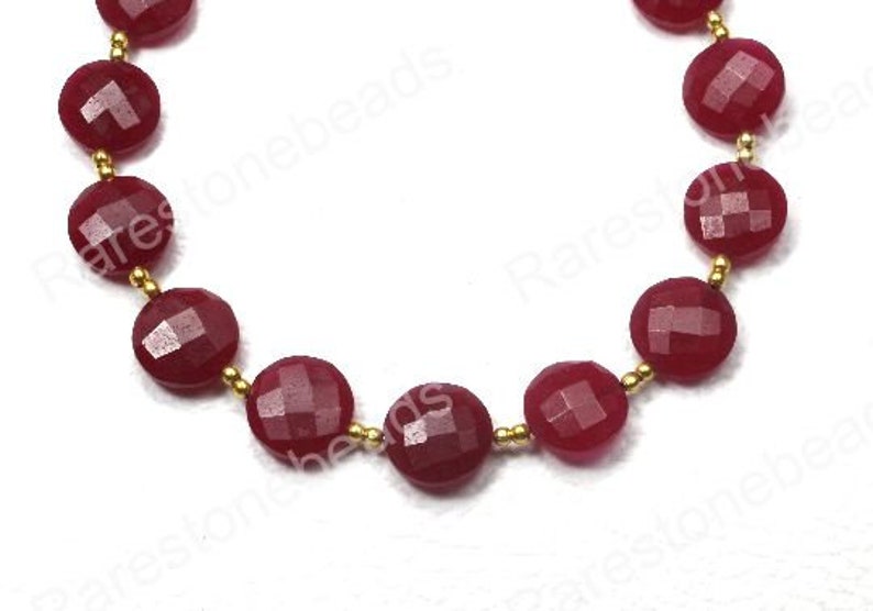 10 Pieces Natural Dyed Ruby Quartz Gemstone, Round Shape Gemstone Beads ...
