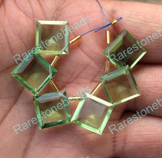10 Pieces Green Amethyst Quartz Gemstone Square Shape Quartz - Etsy