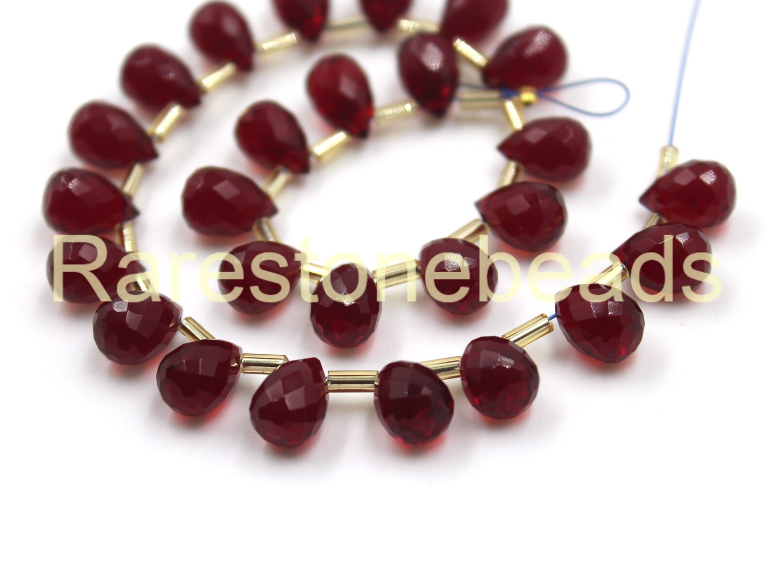 Garnet Quartz 10 Pieces Top Drilled Gemstone Teardrop Shape | Etsy