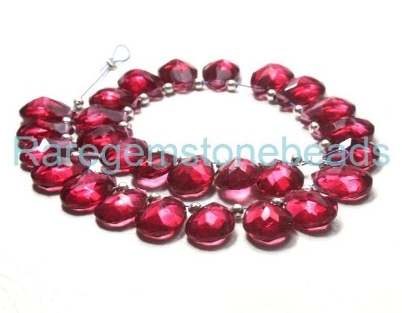 10 Pieces Ruby Lite Quartz Gemstone, Drilled Gemstone, Ruby Gemstone ...
