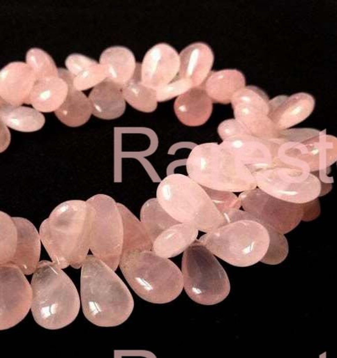 Natural Rose Quartz, 10 Pieces, Top Drilled Gemstone, Natural Gemstone ...
