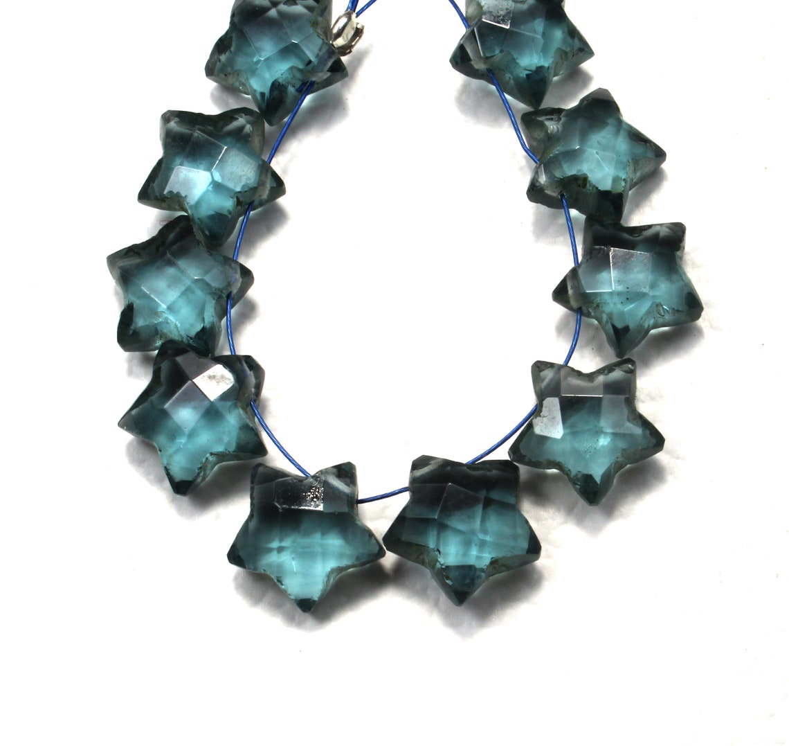 10 pieces london blue quartz gemstone drilled gemstone star | Etsy