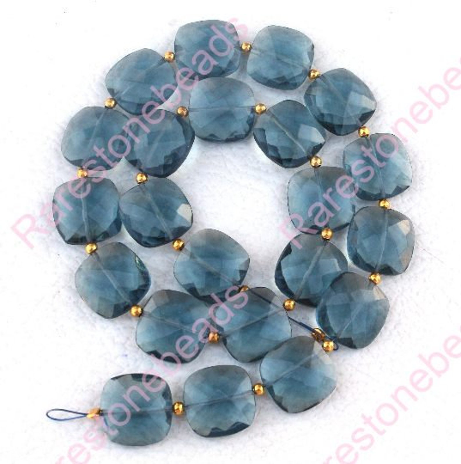 10 Pieces London Blue Quartz Gemstone Drilled Gemstone Blue | Etsy