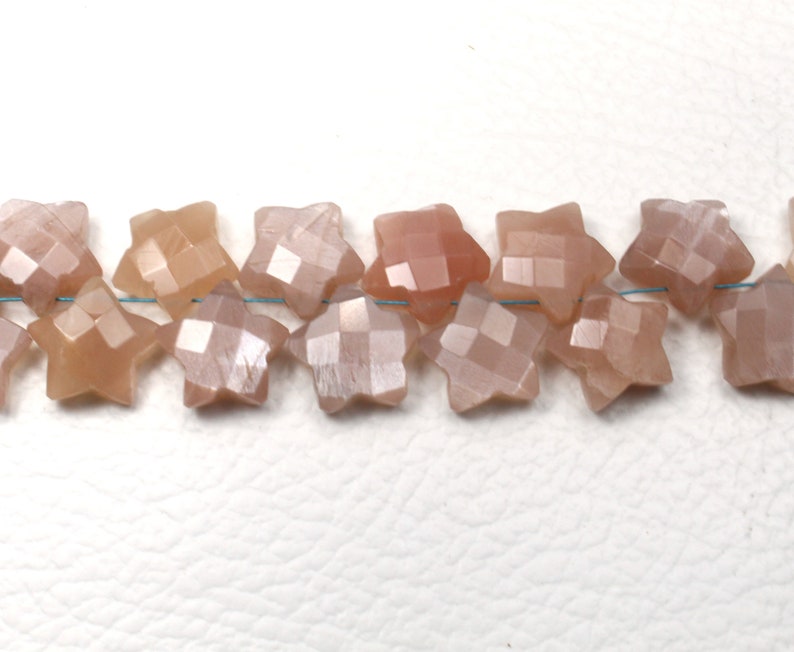 10 pieces natural peach moon stone drilled gemstone natural | Etsy