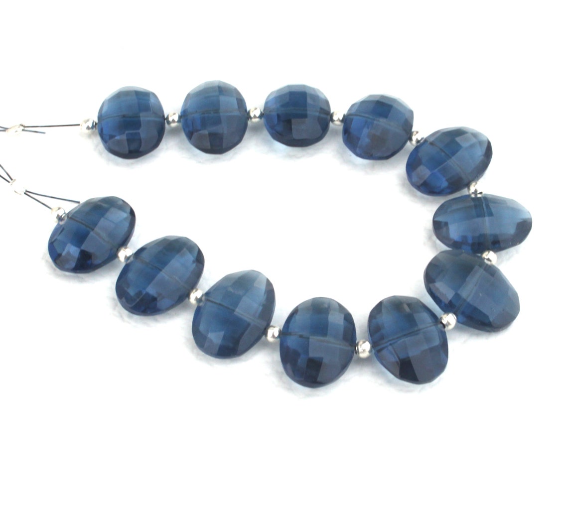 10 pieces london blue quartz gemstone drilled gemstone blue | Etsy