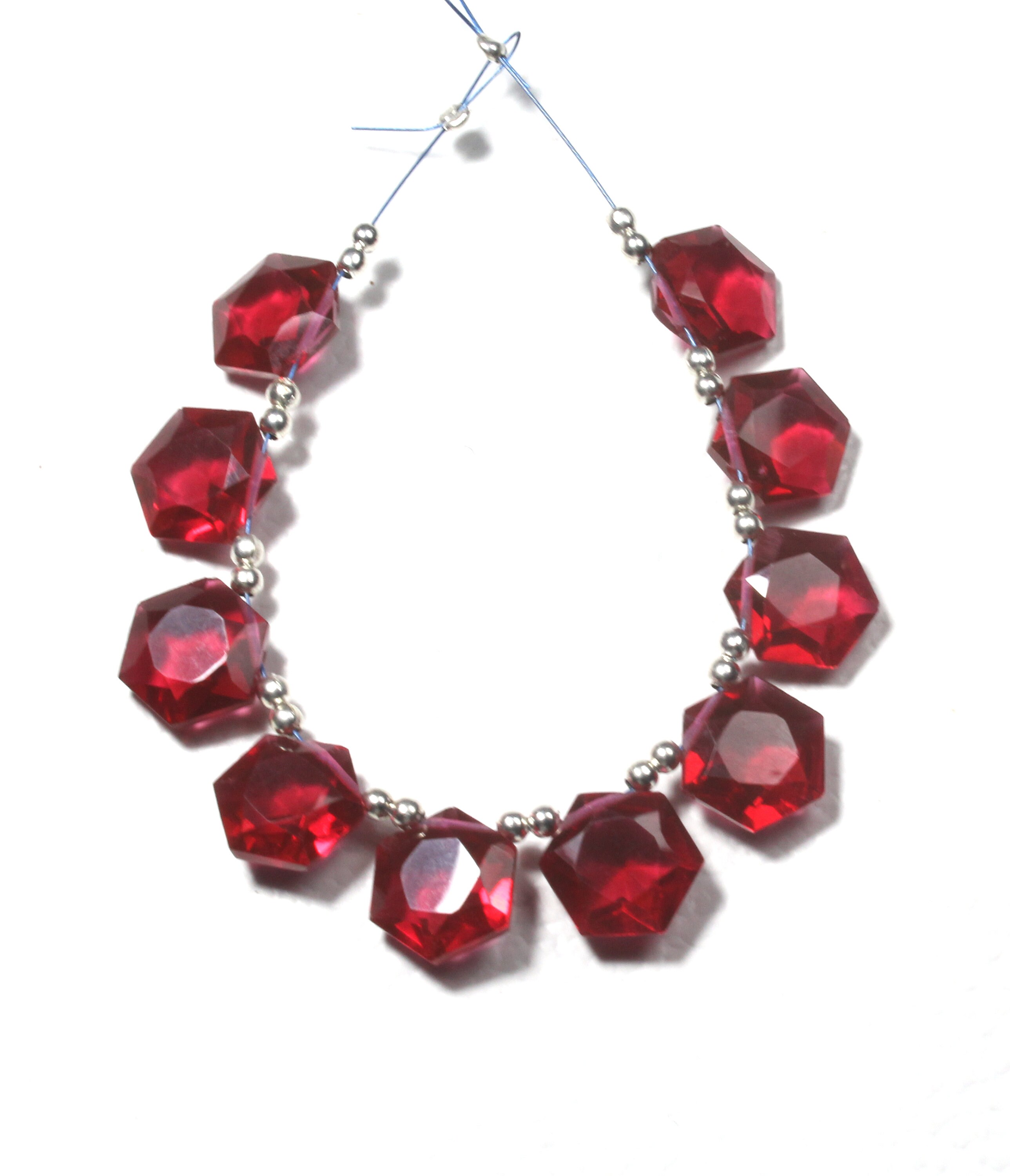 10 pieces ruby lite quartz beads drilled gemstone ruby | Etsy