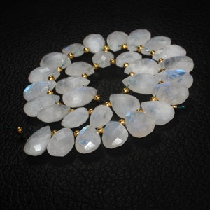 10 Pieces Natural Rainbow moon stone pear shape gemstone | Etsy