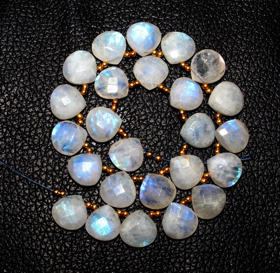 10 pieces Natural Rainbow moon stone drilled moon stone moon | Etsy