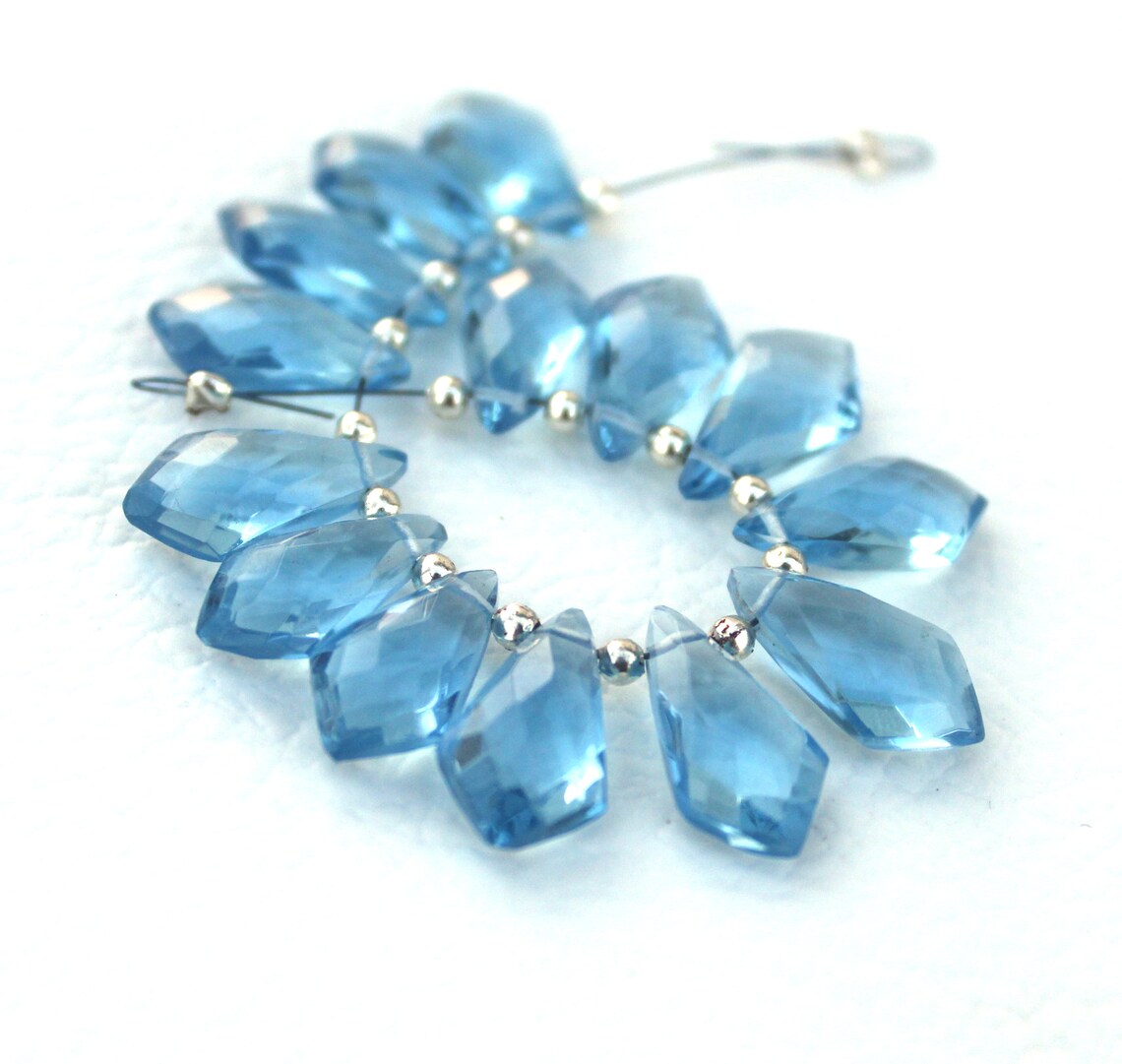 10 Pieces Royal Blue Quartz fancy shape drilled gemstone for | Etsy