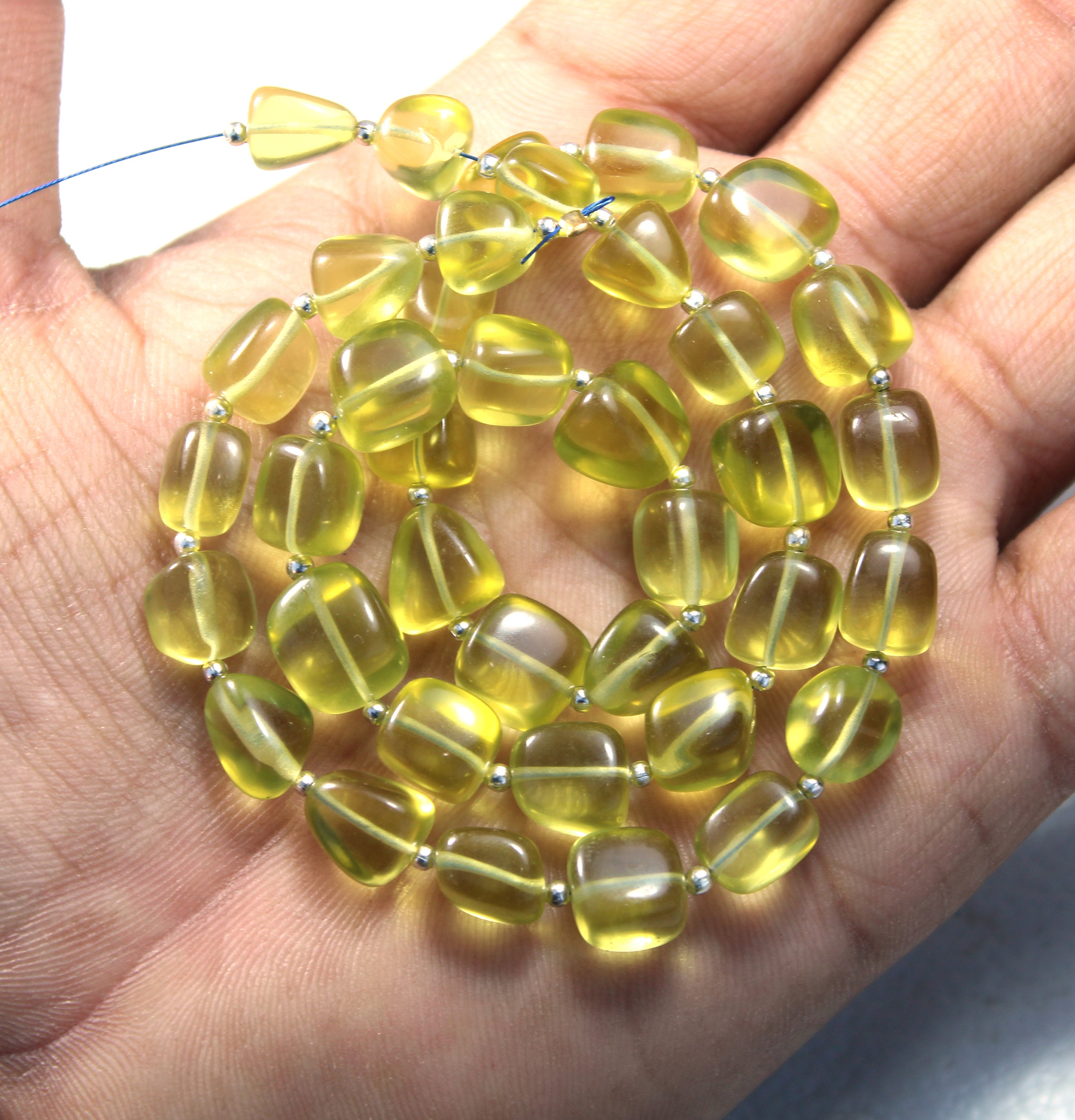 10 Pieces Lemon quartz gemstone drill gemstone smooth | Etsy