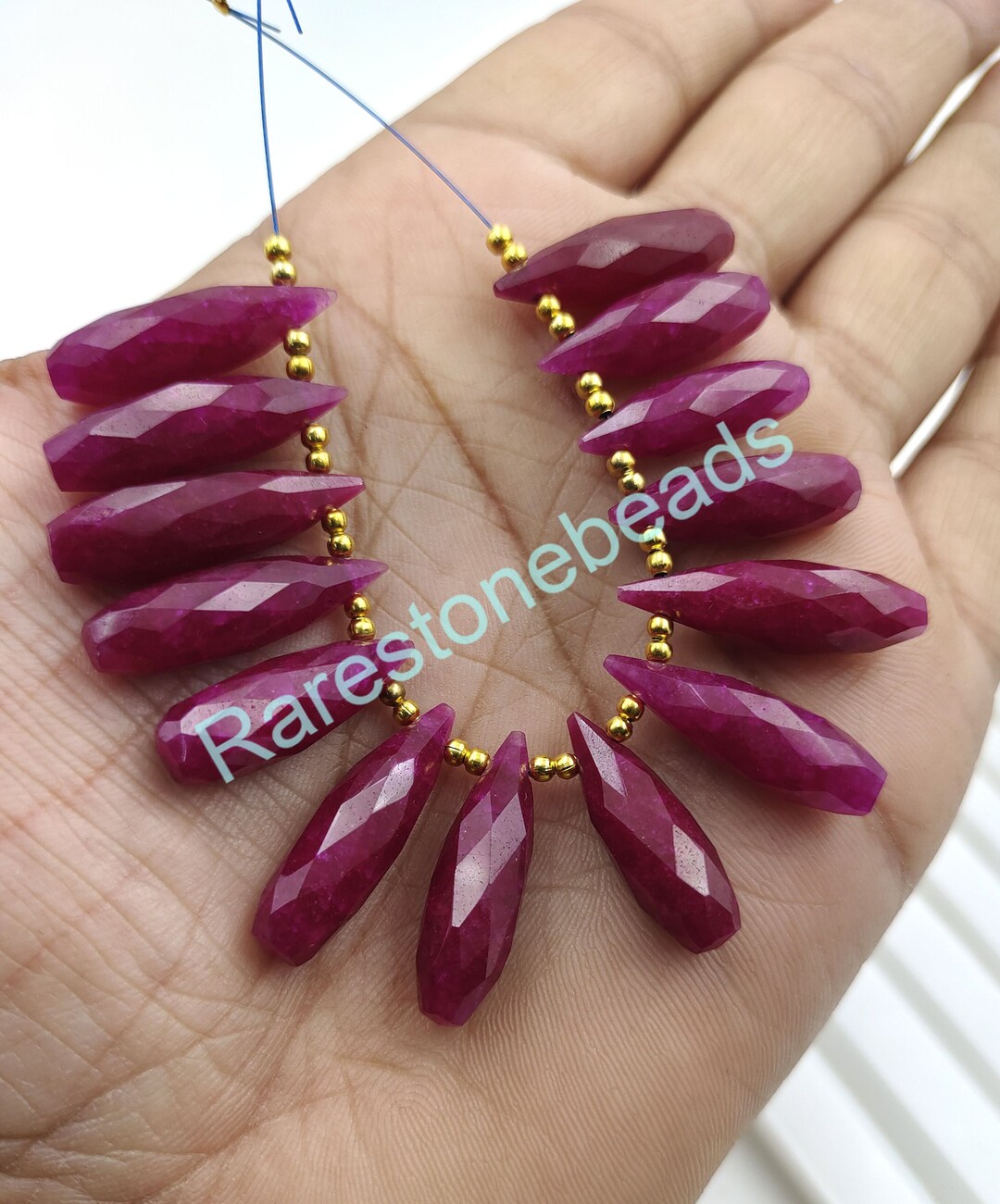 Ruby Teardrop, 10 Pieces, Top Drilled Gemstone, Natural Gemstone, Ruby ...