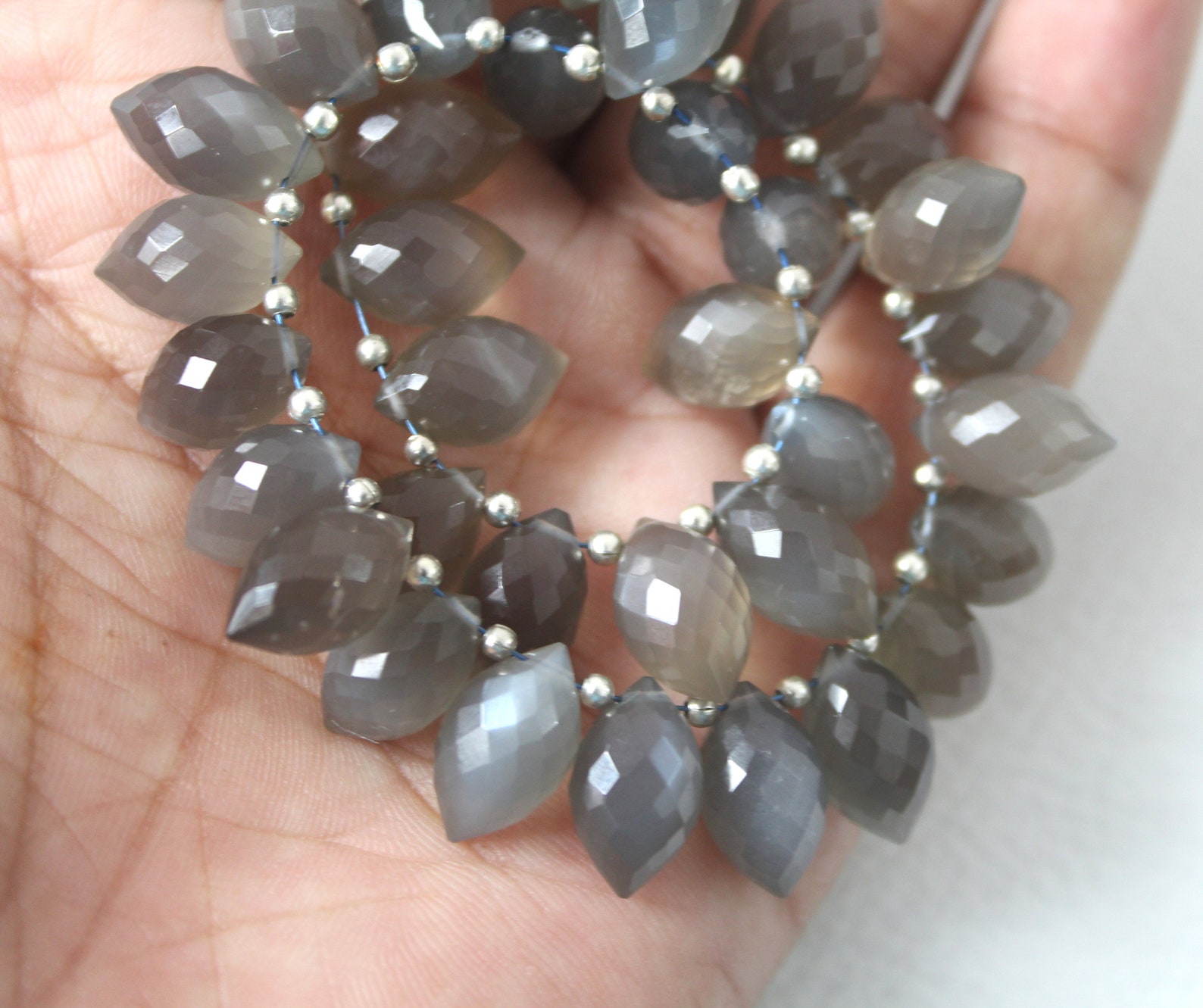 10 pieces Natural Grey moon stone natural gemstone micro | Etsy