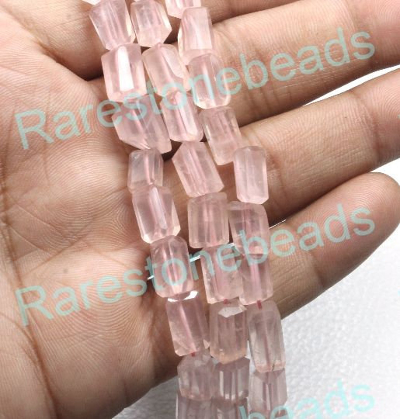 20 Pieces Natural Rose Quartz Gemstone Drilled Gemstone | Etsy