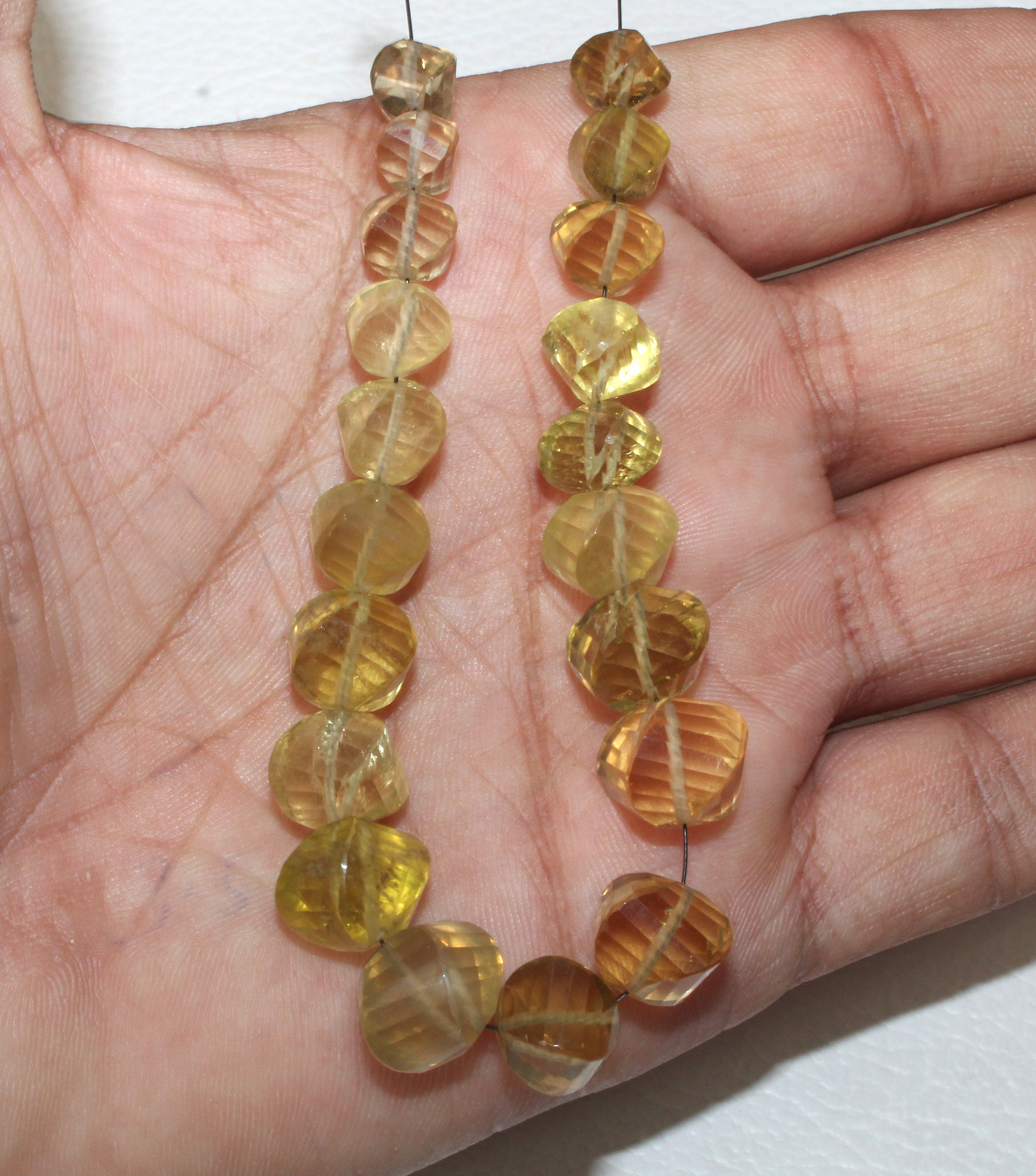 20 pieces natural lemon quartz beads twisted beads loose | Etsy