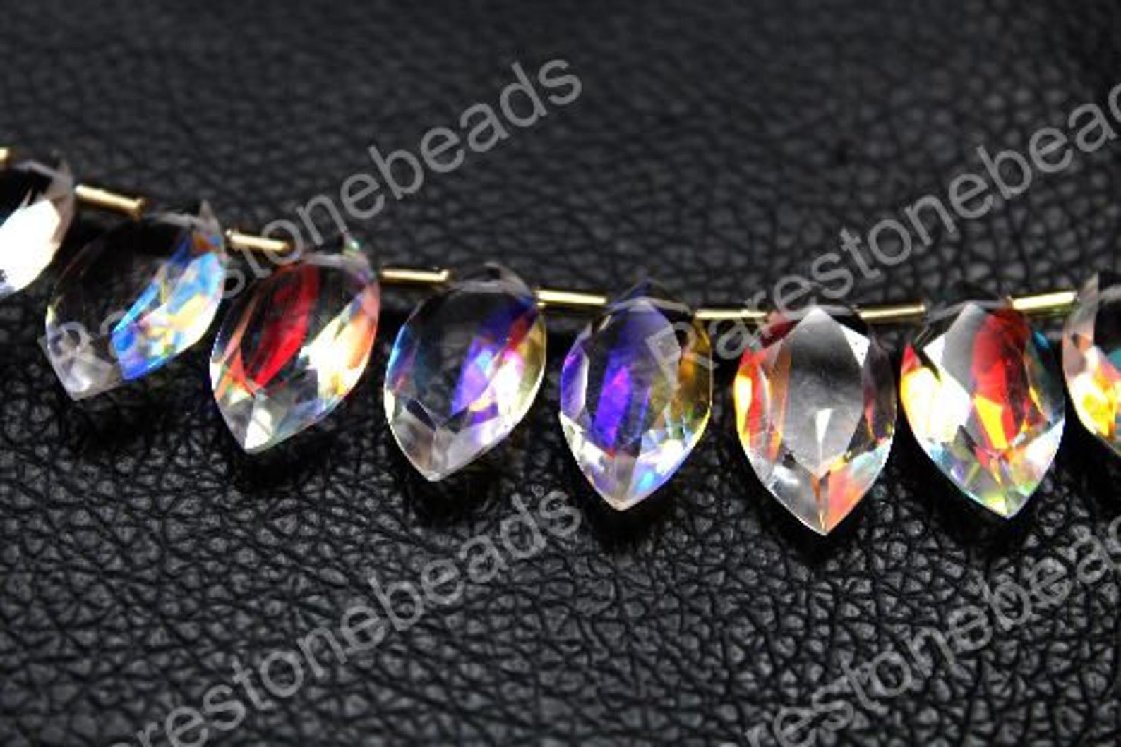 10 Pieces Mystic Quartz Gemstone, Top Drilled Gemstone, Handmade ...