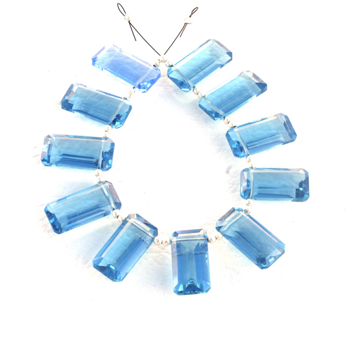 10 pieces Blue quartz hydro gemstone drilled fancy gemstone | Etsy