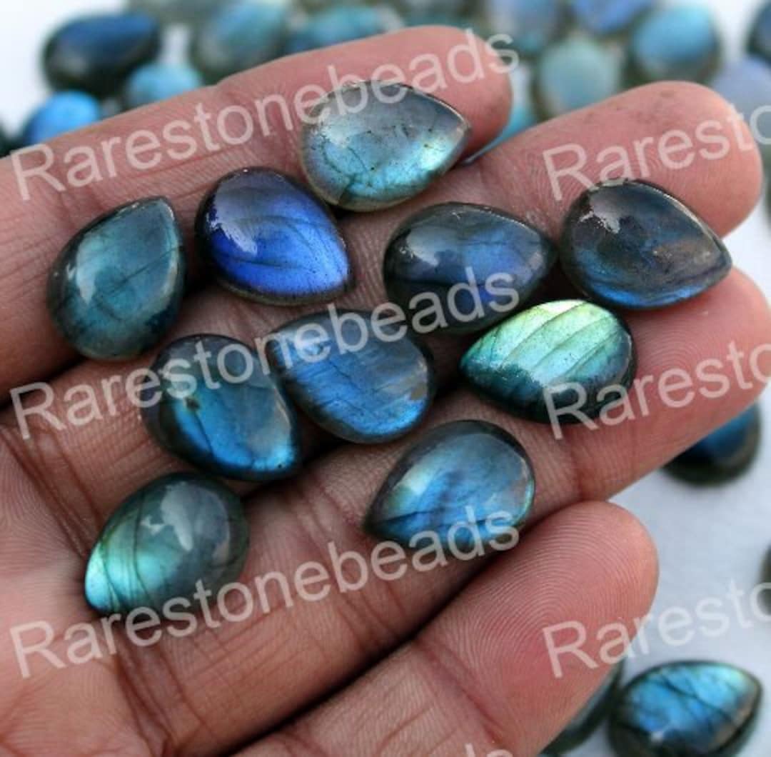 10 Pieces Natural Blue Labradorite Gemstone, Smooth Gemstone, Blue ...