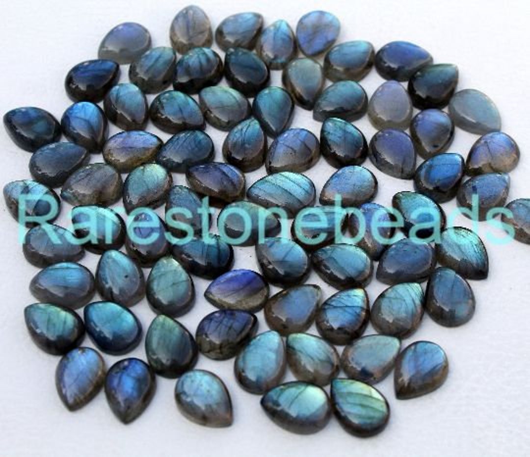 10 Pieces Natural Blue Labradorite Gemstone, Smooth Gemstone, Blue ...