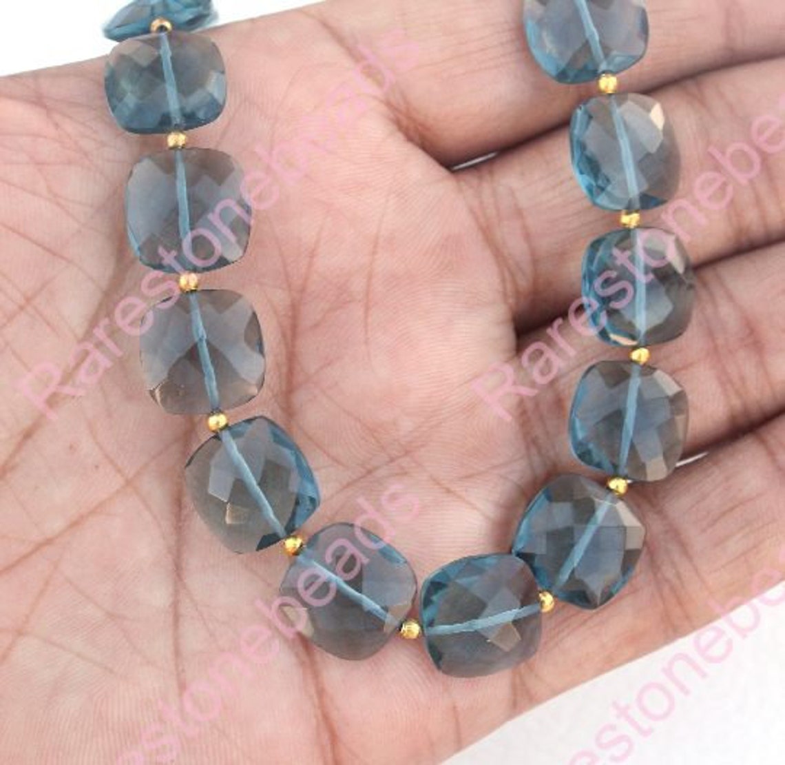 10 Pieces London Blue Quartz Gemstone Drilled Gemstone Blue | Etsy