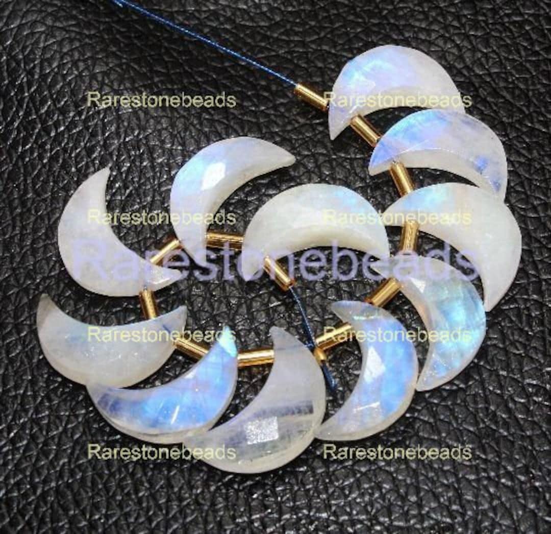 Natural Rainbow Moon Stone 8 Pieces Moon, Crescent Moon Jewelry ...