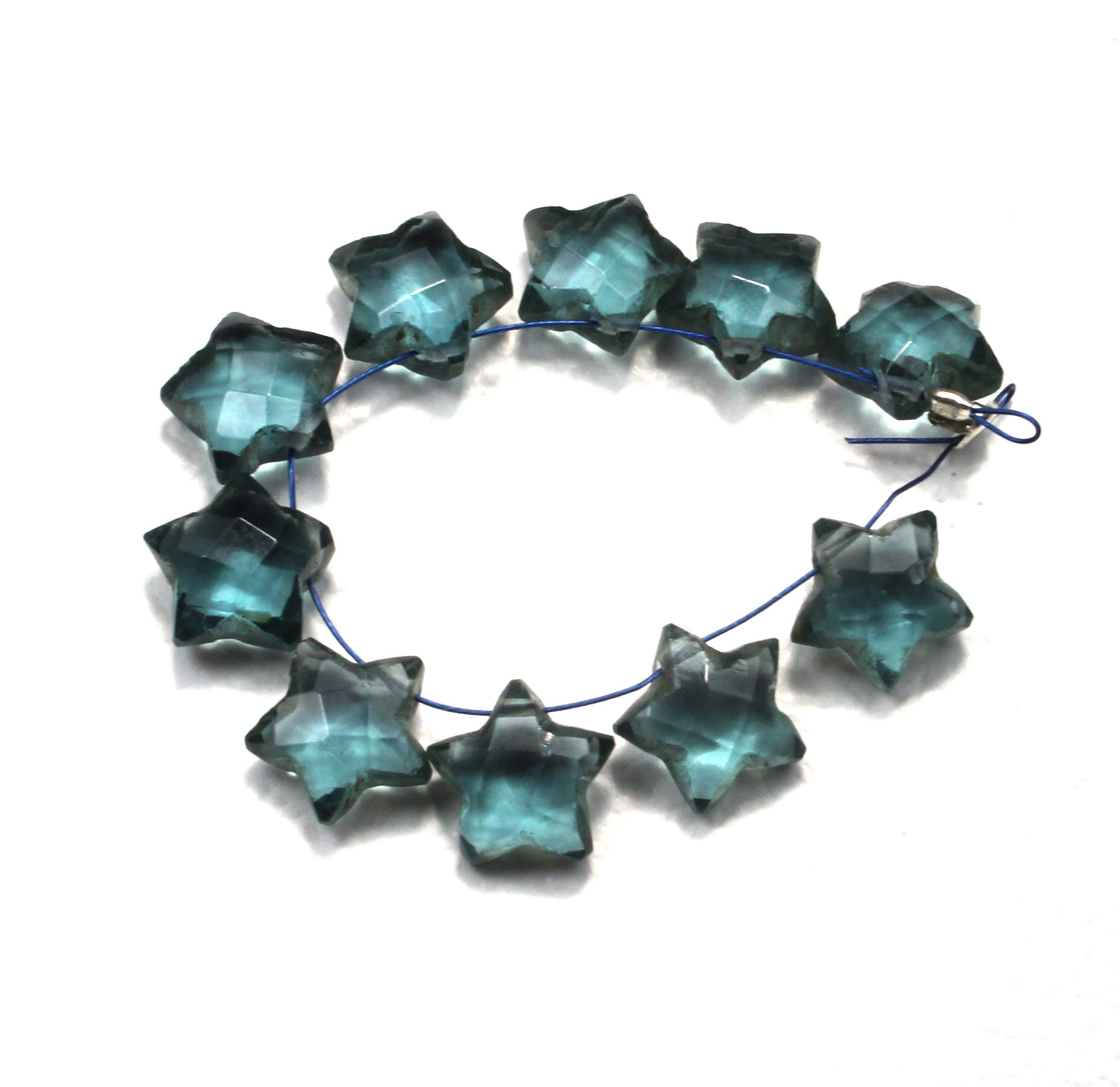 10 pieces london blue quartz gemstone drilled gemstone star | Etsy