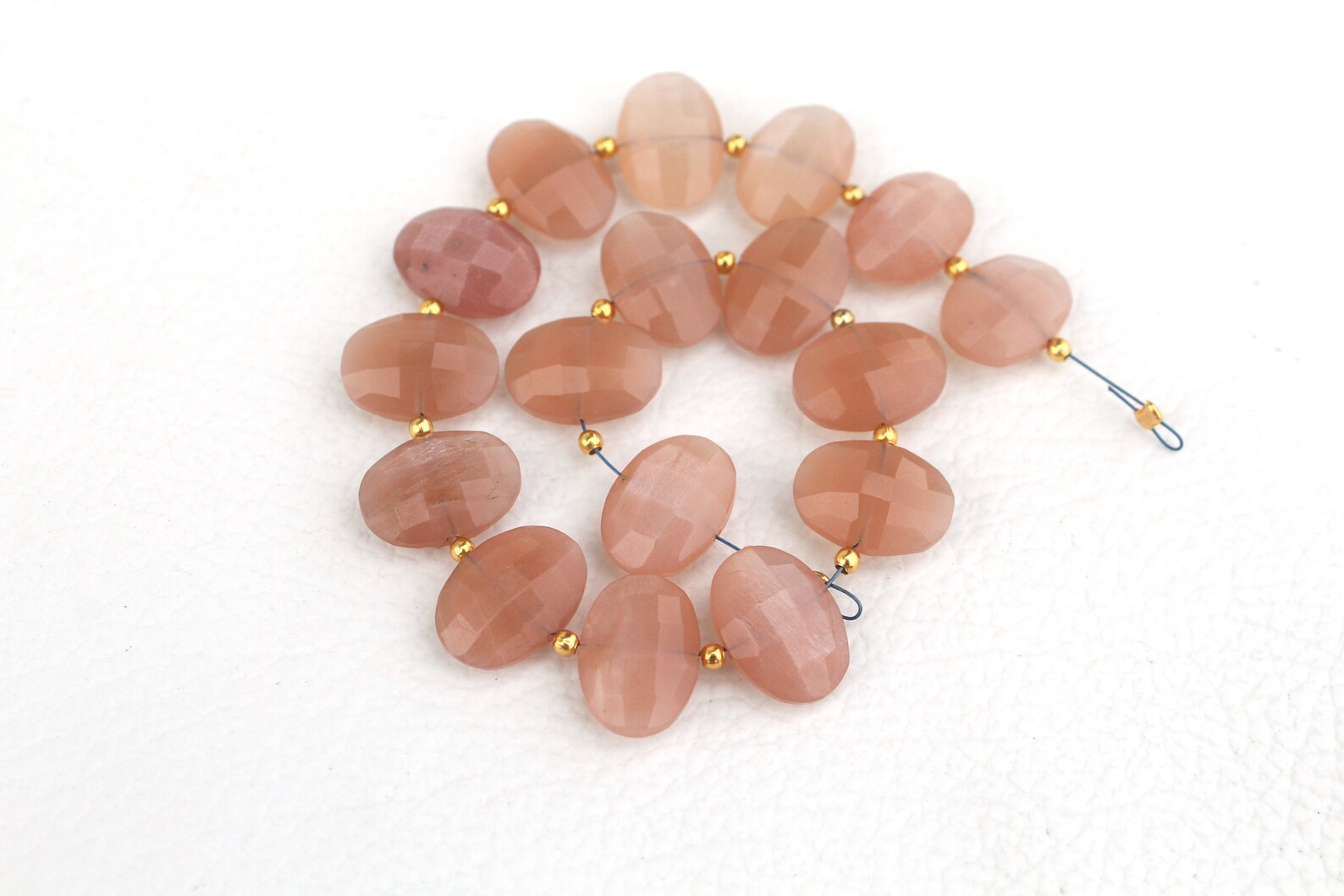 10 pieces natural peach moon stone drilled gemstone natural | Etsy