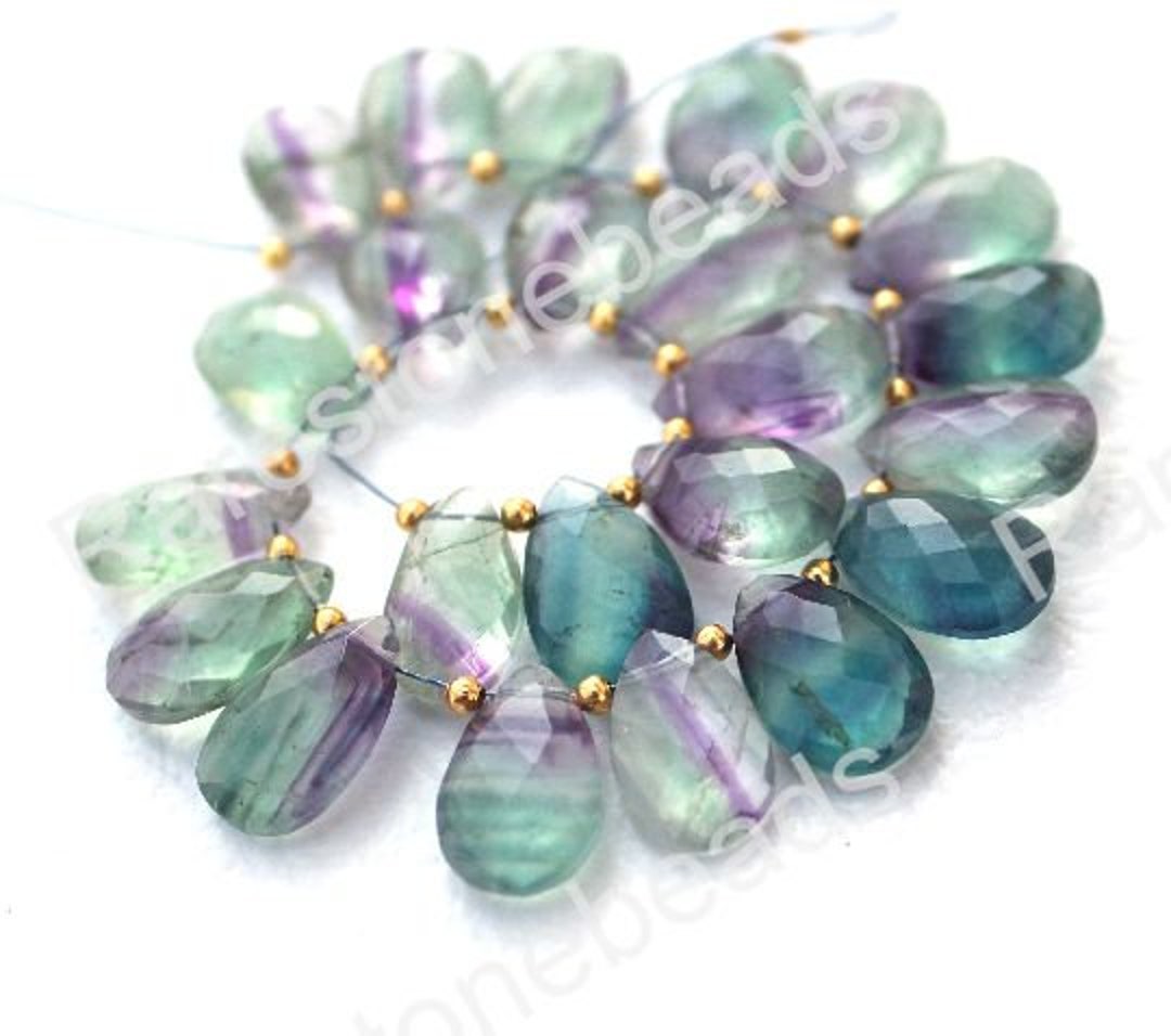10 Pieces Natural Fluorite Gemstone, Multi Color Natural Fluorite Beads ...