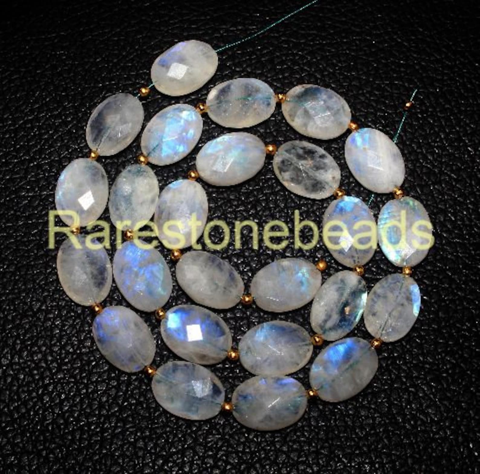 10 Pieces Natural Rainbow Moon Stone Oval Shape Faceted | Etsy