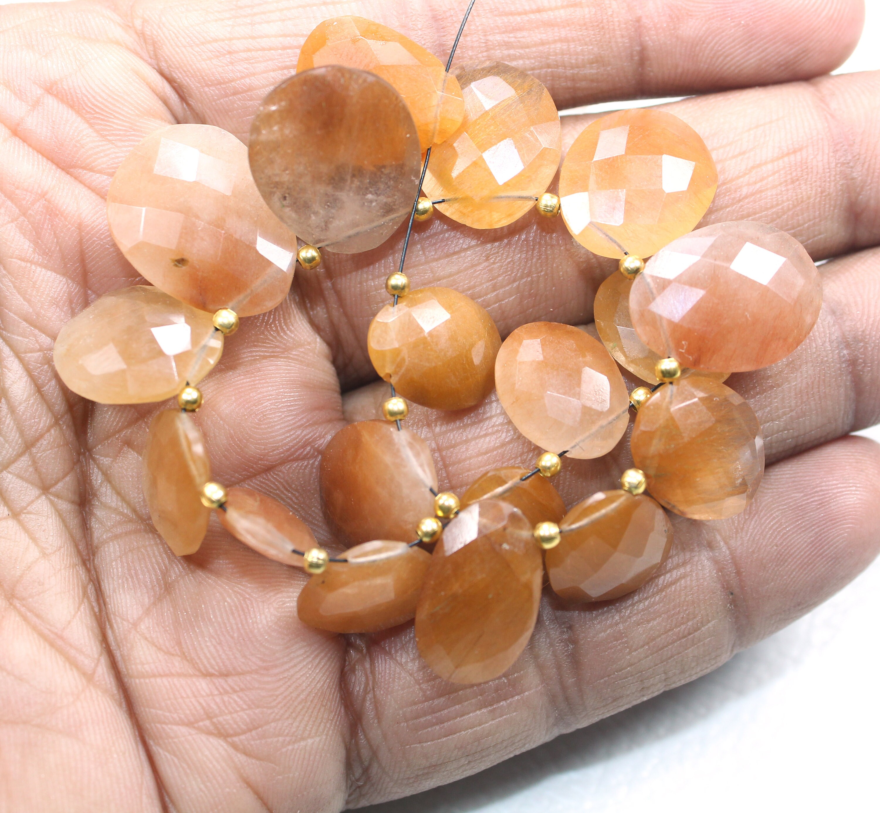 10 pieces Natural Golden Rutile gemstone drilled gems stone | Etsy