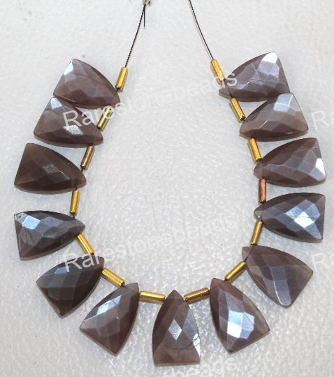 10 Pieces Natural Chocolate Moonstone Beads, 18X12X5 MM Faceted Dagger ...