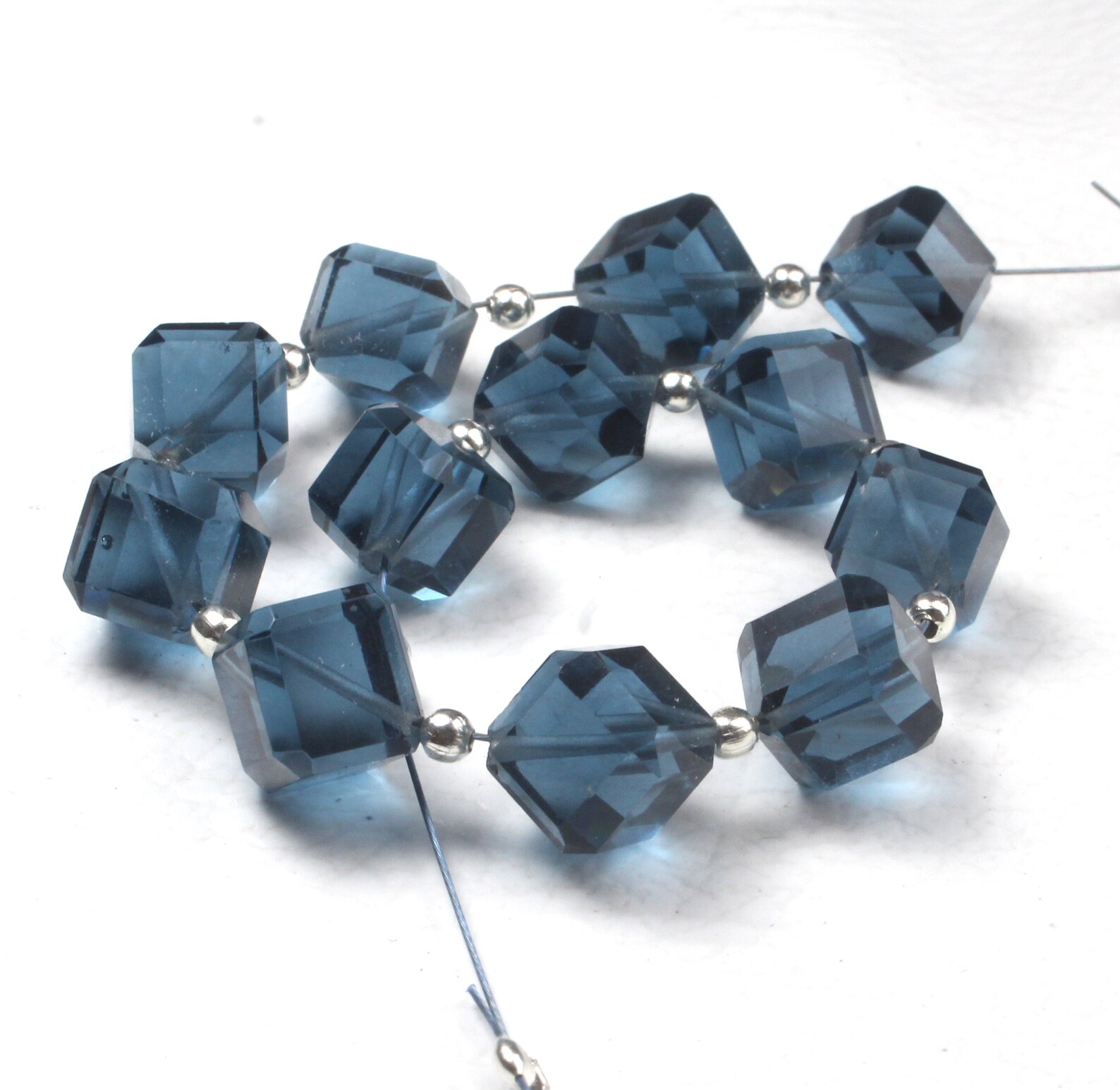 10 pieces london blue quartz gemstone drilled gemstone fancy | Etsy