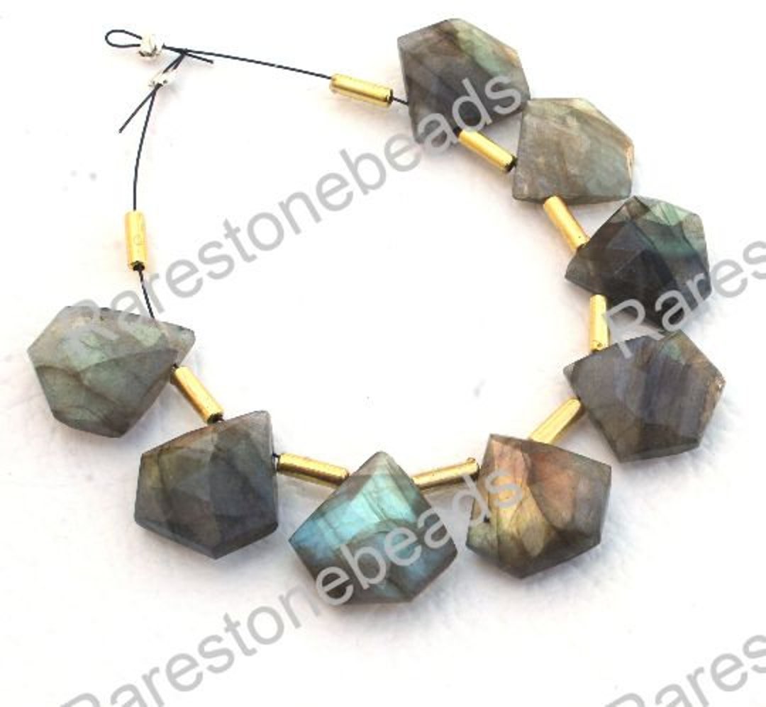 Natural Labradorite Gemstone, 10 Pieces, Top Drilled Gemstone, Multi ...